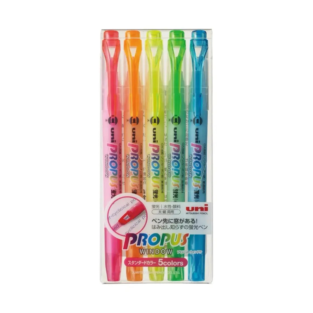 set 5 destacadores uni propus fluor classic – Ingeniería de Lápices