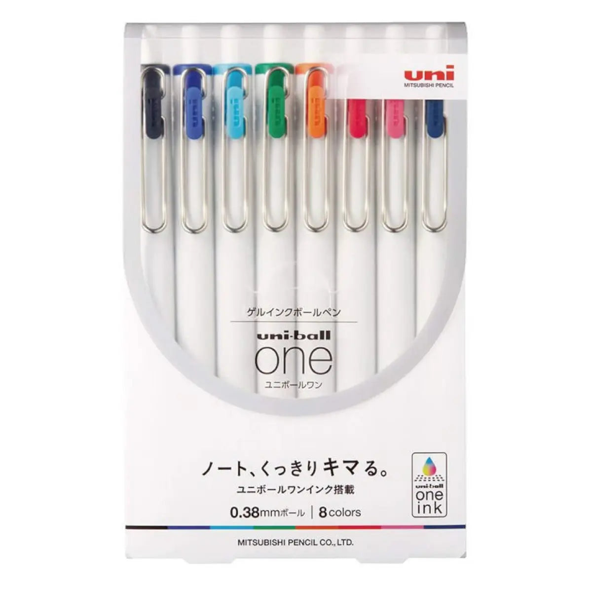 set 8 lápices gel 0.38 mm uni ball one – Ingeniería de Lápices